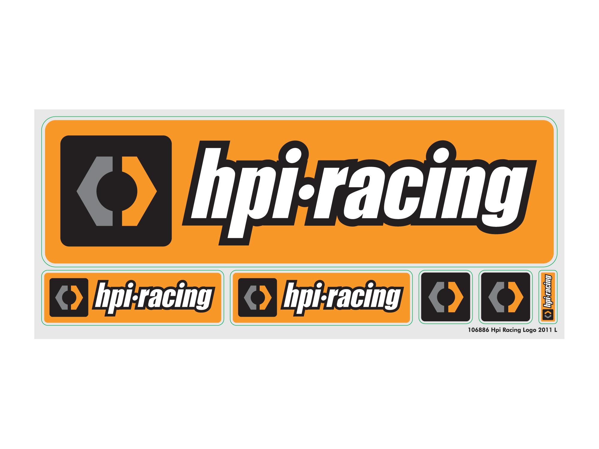 HPI RACING LOGO L DECAL HPI - Reservedele - Holte Modelhobby